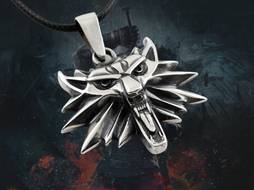Silver Handmade Witcher Wolf Head Pendant | GameFanCraft Workshop ...