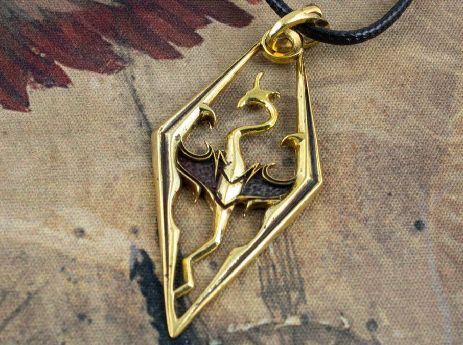 Silver Handmade Elder Scrolls Imperial Dragon Pendant for Geeks and ...