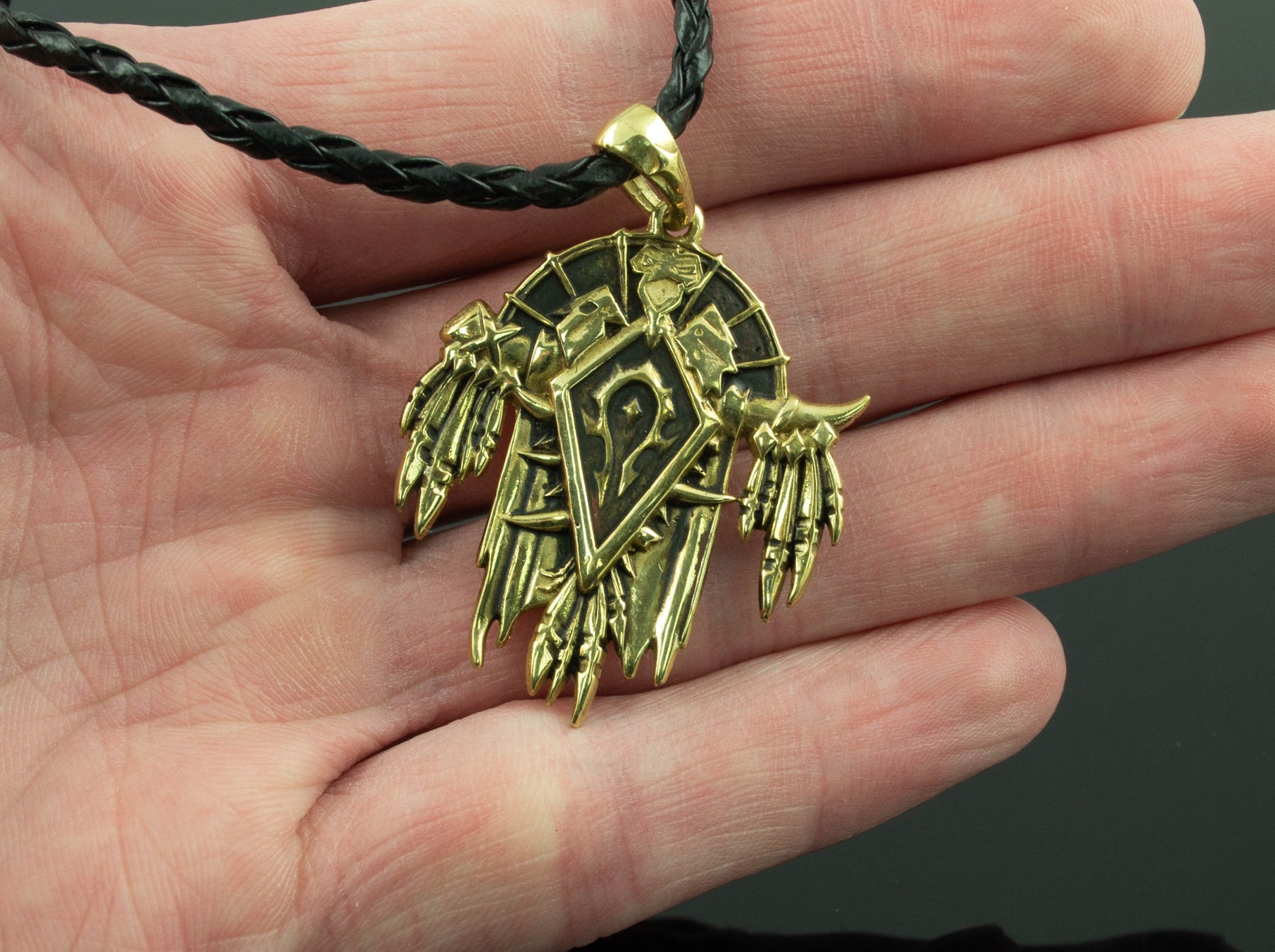 Brass Handmade World of Warcraft Horde Pendant | Geek and Gamer Jewelry ...